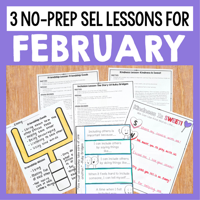 SEL No-Prep Lessons For February